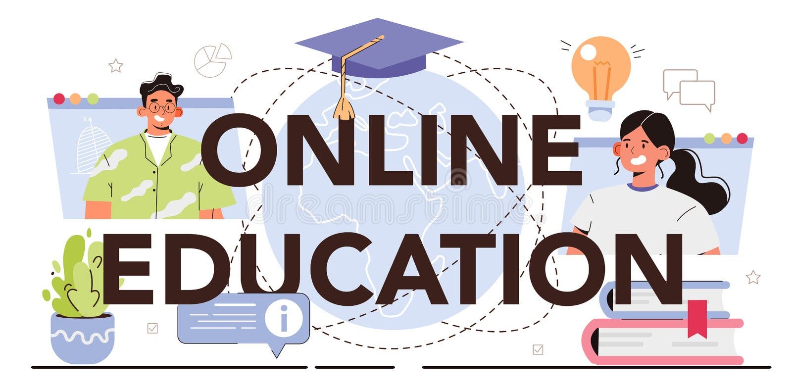 Teaching Typographic Header. Professor Conduct a Lesson in a Classroom ...