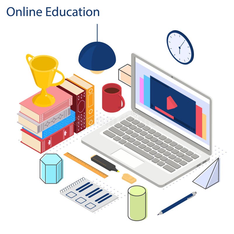 Online Education. Video Tutorial Stock Vector - Illustration of ...