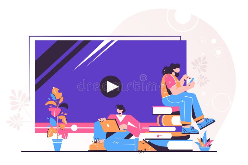 Online Education, Video Tutorials Stock Vector - Illustration of laptop ...