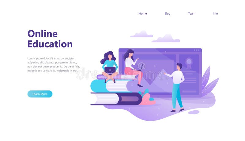 Online Education Web Banner. Idea of Distance Stock Vector ...