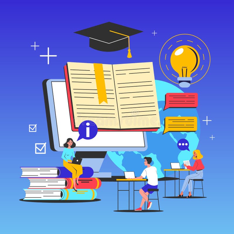 Online Education Web Banner. Idea of Distance Stock Vector ...