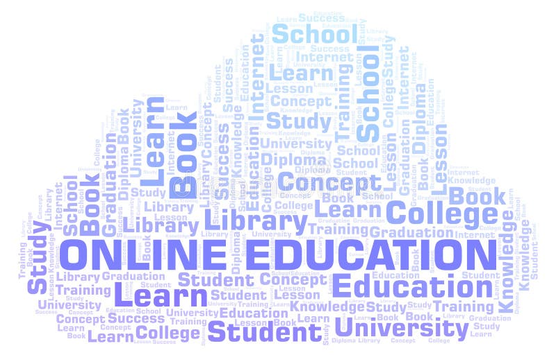 Online Education Word Cloud. Stock Illustration - Illustration of ...