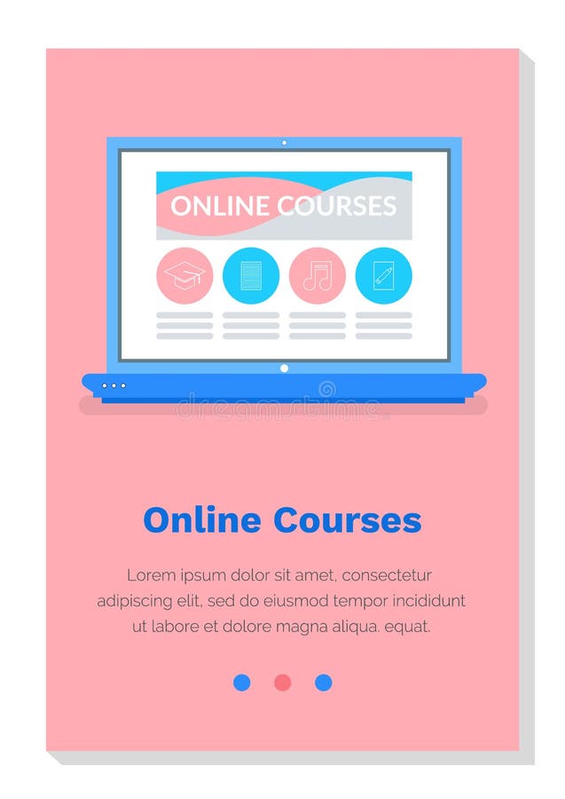 Online Educational Courses, Studying Material Concept. Laptop with ...