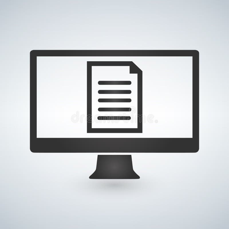 Online Electronic Document on Computer Display Illustration. Stock ...