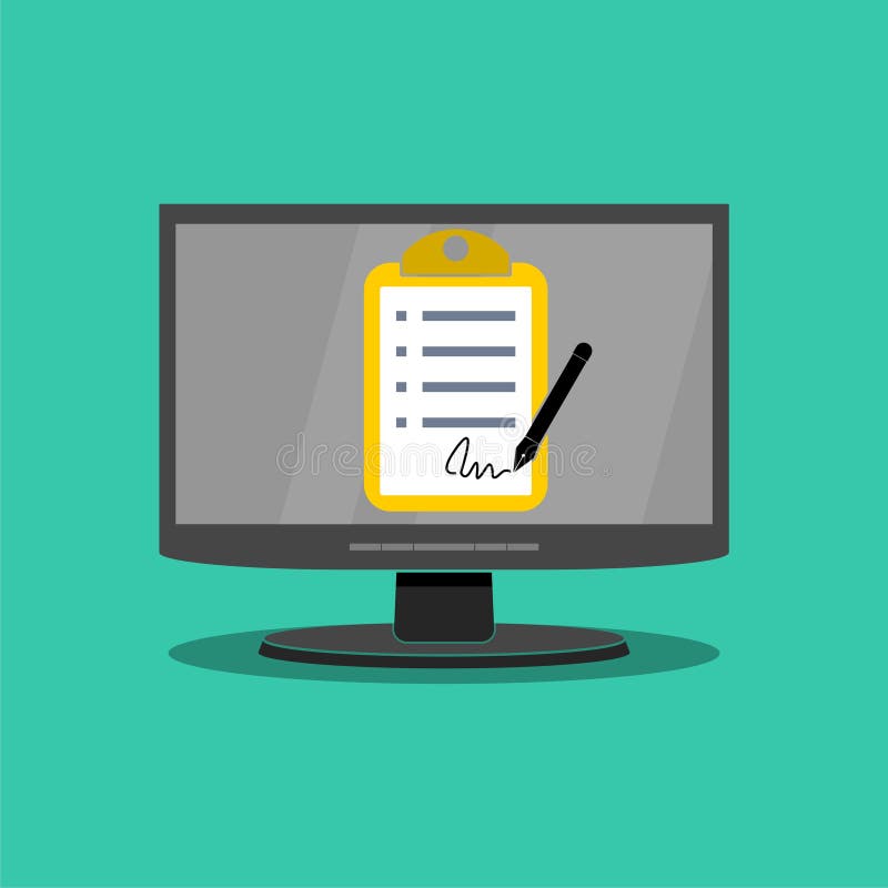 Electronic Documents Sharing Stock Illustration - Illustration of blog ...