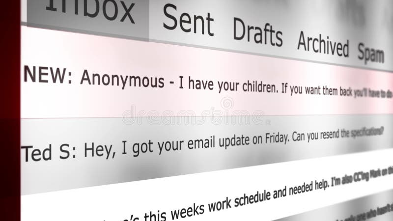 Online Email Interface Animation New Message Series - Child Kidnapping ...