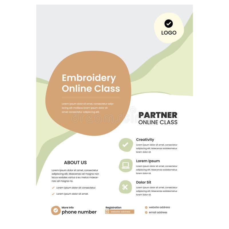 Online Embroidery Class Flyer Stock Illustration - Illustration of ...