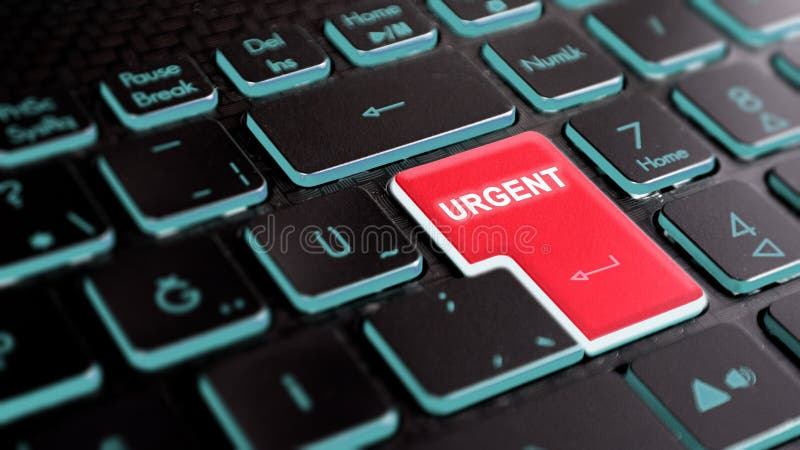 Online Emergency Services Concept Visual. Urgent Text on Keyboard Stock ...