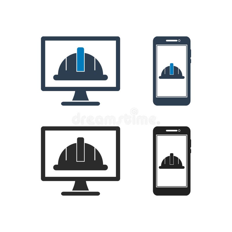 Online Engineering Help Icon Set. Stock Vector - Illustration of help ...