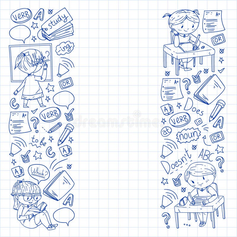 Online English School for Children. Learn Language. Education Vector ... Online English School for Children. Learn Language. Education Vector ...