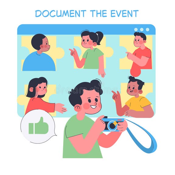 Online Event Documentation Vector Illustration Stock Vector - Illustration of online, connection ...