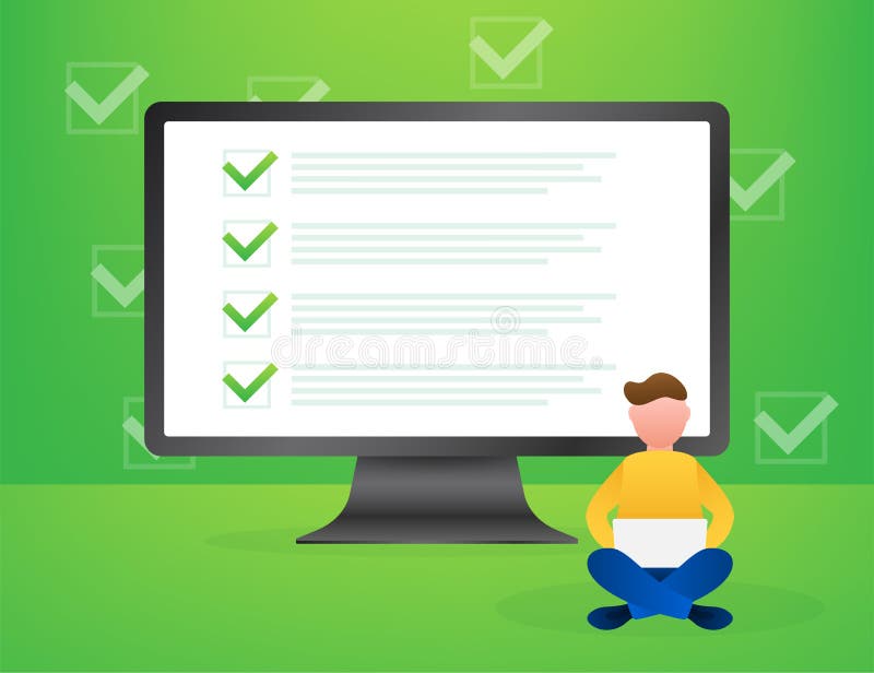Online Exam, Checklist and Pencil, Choosing Answer, Questionnaire Form ...