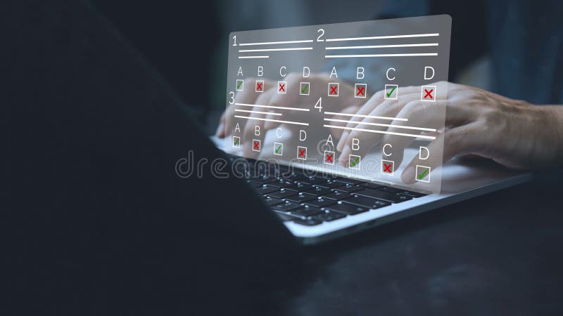 Online Exam, Choose Correct Answer in Test Stock Photo - Image of brand ...