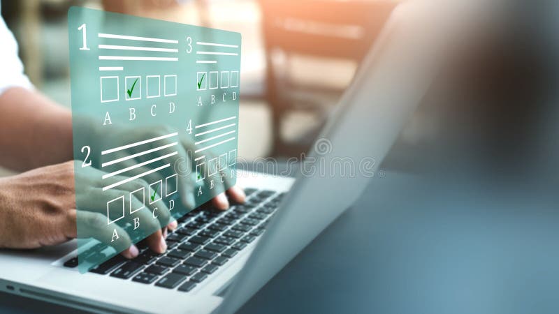 Online Exam, Choose Correct Answer in Test Stock Photo - Image of ...