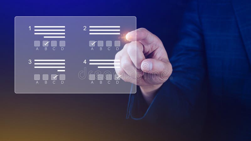 Online Exam, Choose Correct Answer in Test Stock Photo - Image of ...