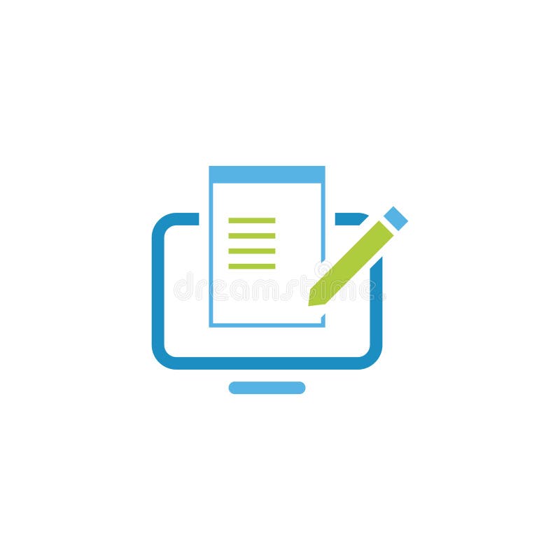 Online Exam Vector Logo Design Template Stock Vector - Illustration of ...