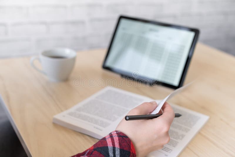 Online Exam. Woman Student Testing Exercise. Examination Test on the ...