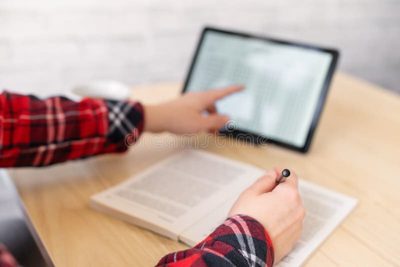 Online Exam. Woman Student Testing Exercise. Examination Test on the ...