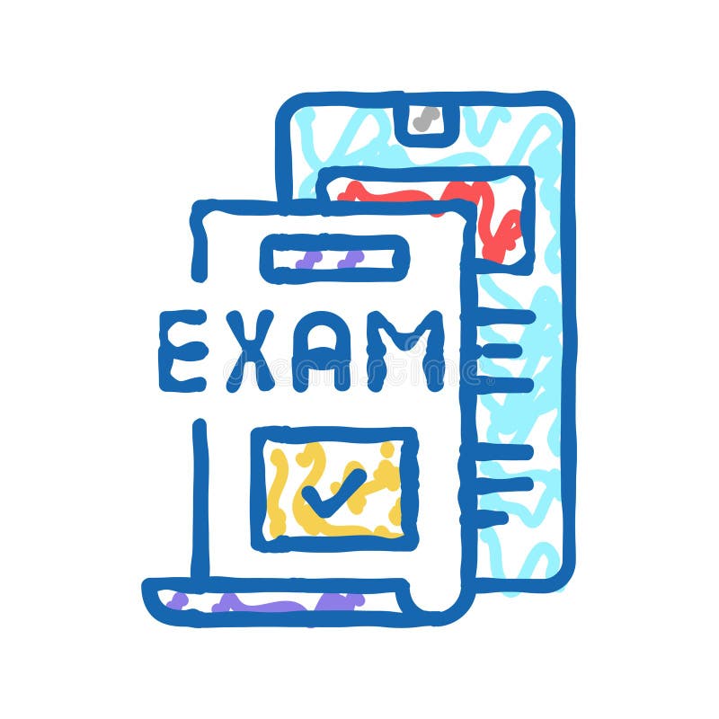 Online Examination Icon Doodle Illustration Stock Illustration ...