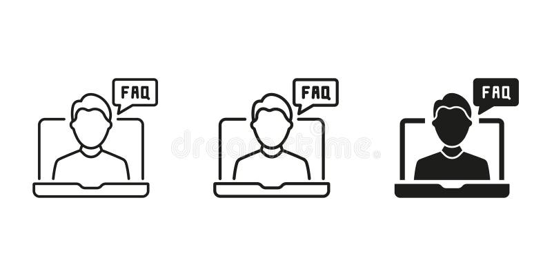 Online Faq Support Icon Set. Customer Assistance and Information ...