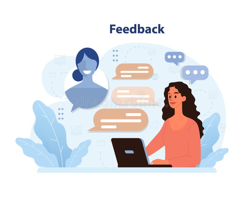 Online Feedback Concept Visualized. Flat Vector Illustration Stock ...