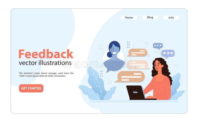Online Feedback Concept Visualized. Flat Stock Vector - Illustration of ...