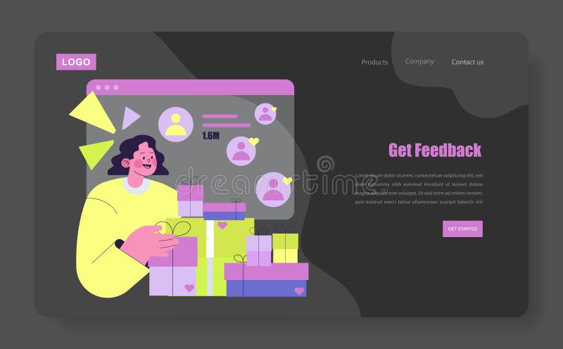 Online Feedback and Gift Interaction Stock Vector - Illustration of ...