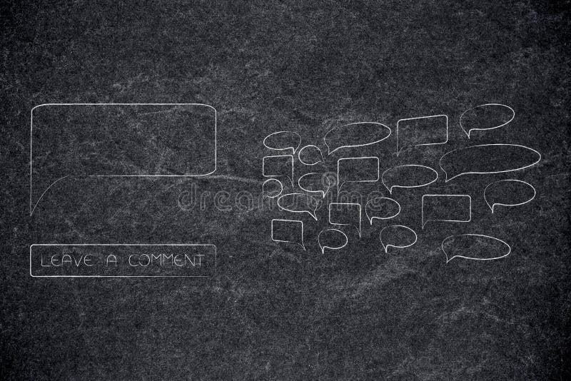 Empty Speech Bubble with Leave a Comment Button Next To Other Co Stock ...