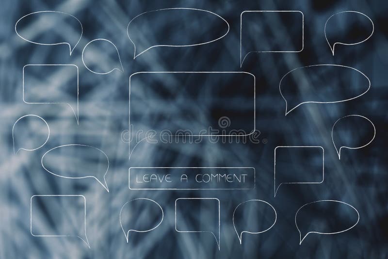 Empty Speech Bubbles with Leave a Comment Button Stock Image - Image of ...
