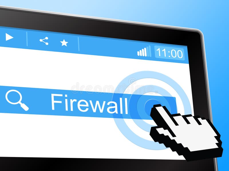Online Firewall Shows World Wide Web and Defence Stock Illustration ...
