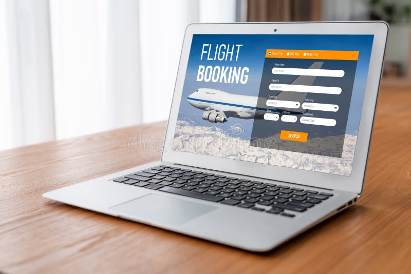 Online Flight Booking Website Provide Modish Reservation System Stock ...