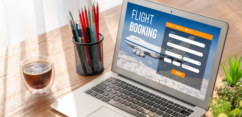 Online Flight Booking Website Provide Modish Reservation System Stock ...