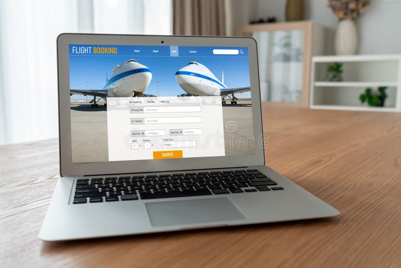Online Flight Booking Website Provide Modish Reservation System Stock ...