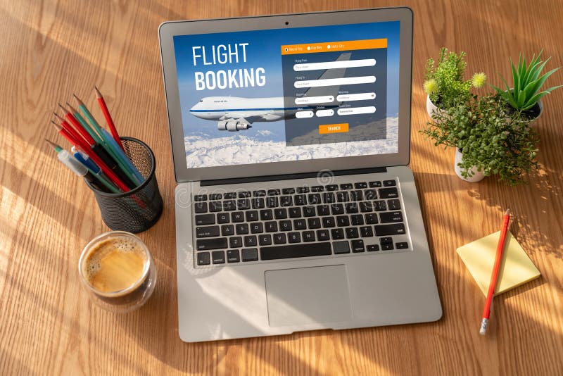 Online Flight Booking Website Provide Modish Reservation System Stock ...