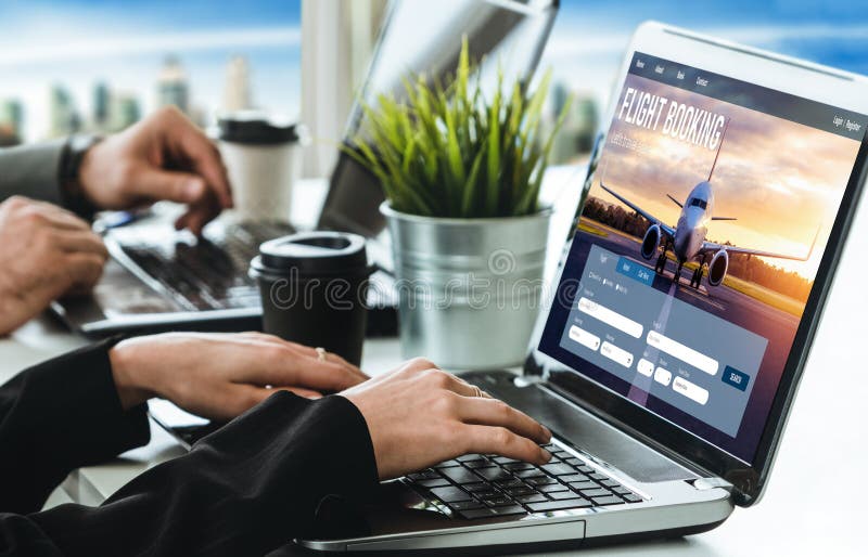 Online Flight Booking Website Provide Modish Reservation System Stock ...
