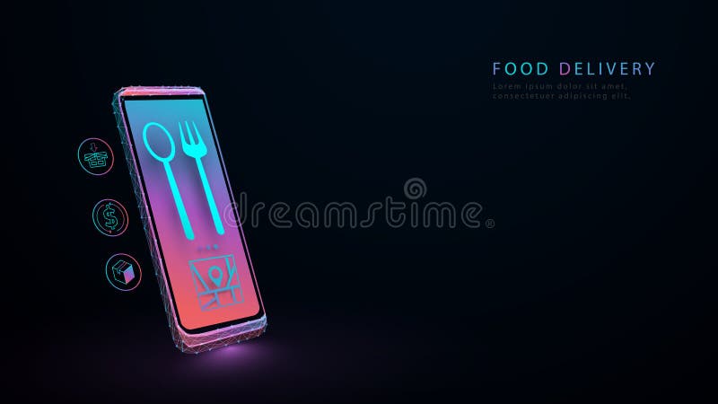 Online Food Delivery in Mobile. Delivery App. E-commerce Stock Vector ...