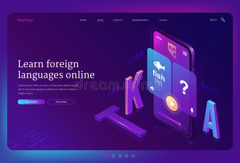 Language Learn Vector Banner Design. Language Course English Different ...
