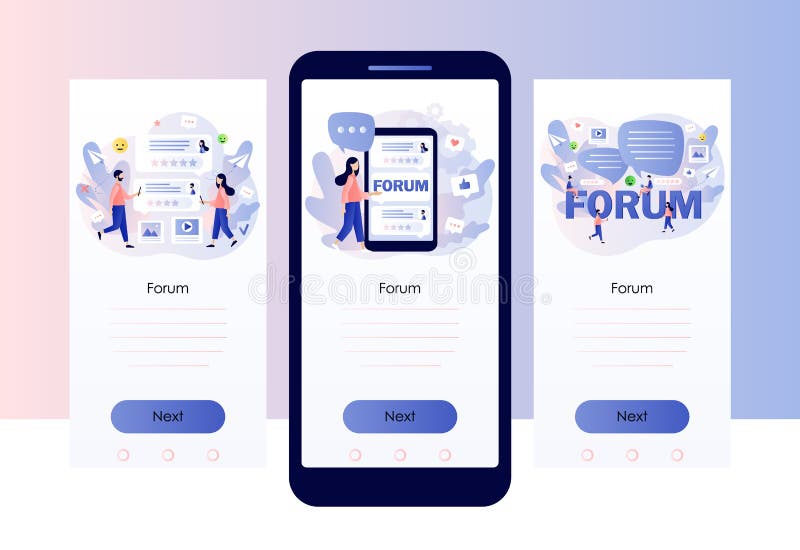Online Forum Concept. Chat Messages, Communication, Conversation in ...