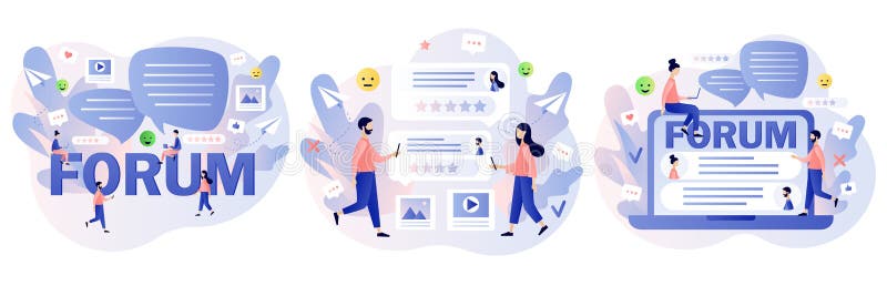 Online Forum Concept. Internet Chat Messages, Dialog, Conversation in ...