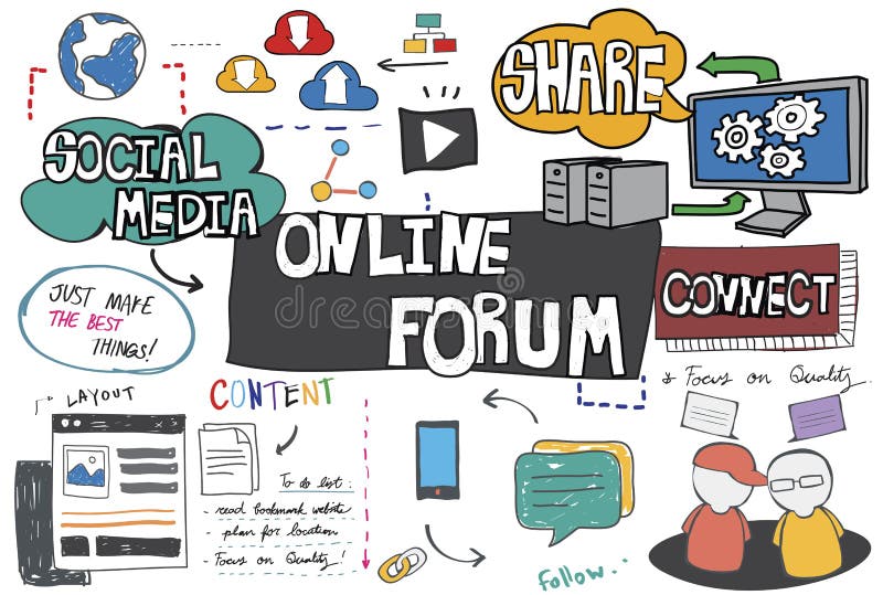 Online Forum Representing Social Media 3d Illustration Stock ...