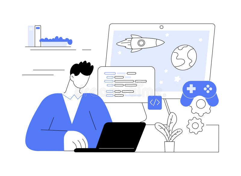 Game Development Concept with Hand Drawn Outline Doodle Style Stock ...