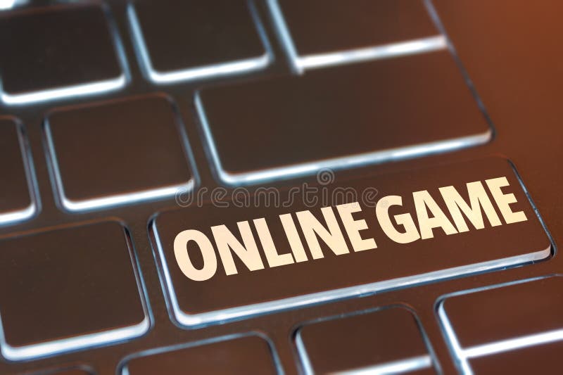 Online Game Text on Keyboard Key Inscription Stock Photo - Image of ...