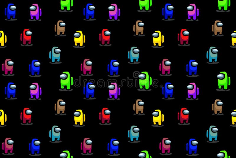Online Game among Us - Multicolor Characters. Seamless Pattern Stock ...