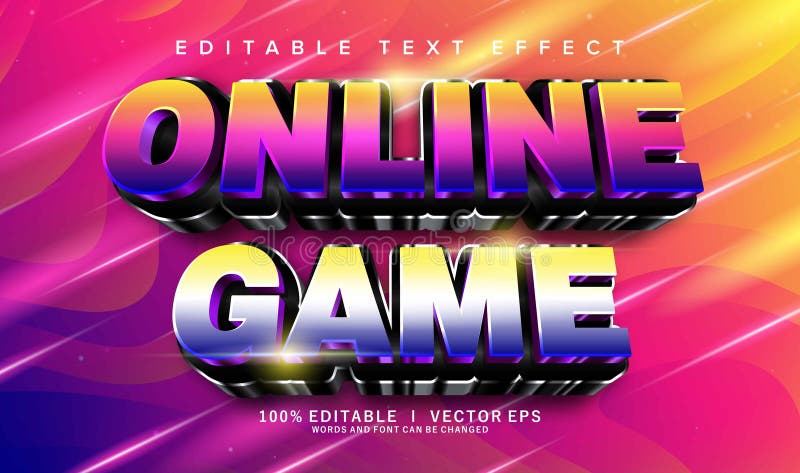 Online Game Vector Text Effect with Modern Style Design Stock Vector ...