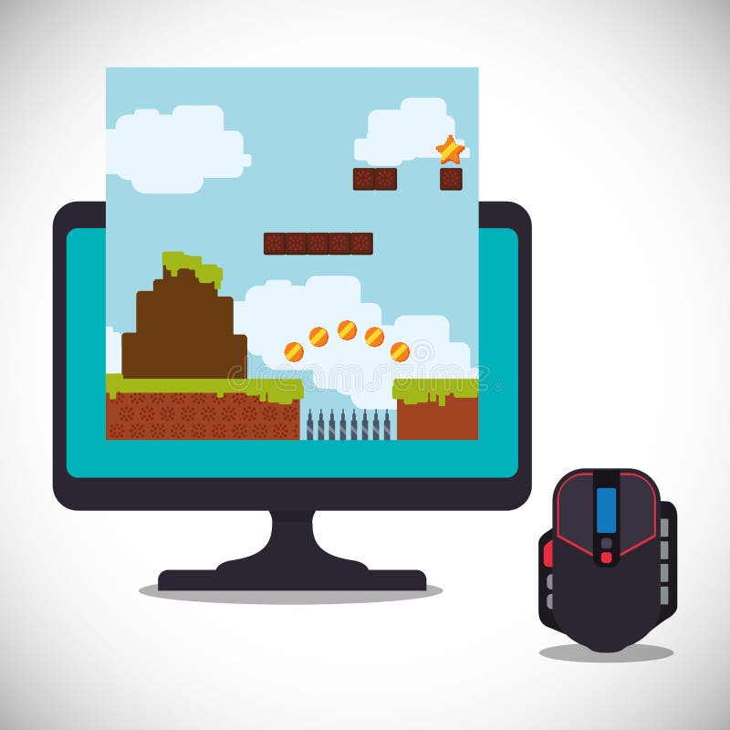 Online Games Control Mouse Computer Stock Illustration - Illustration ...