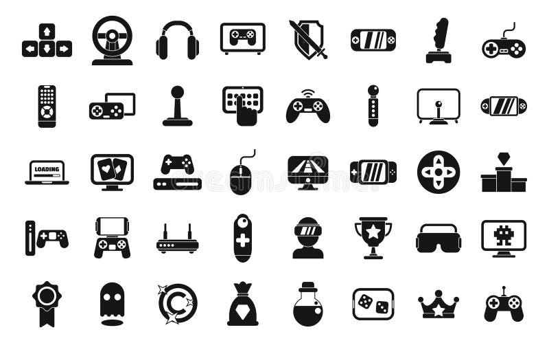 Online Games Icons Set Simple Vector. Camera Cyber Stock Illustration ...
