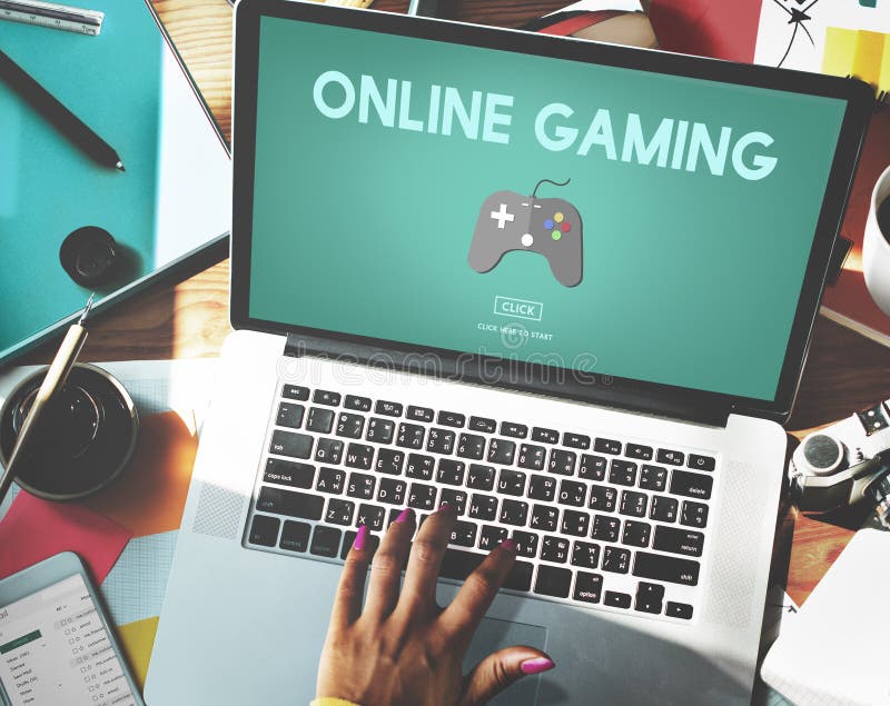 Online Gaming Playing Hobby Internet Strategy Concept Stock Photo ...