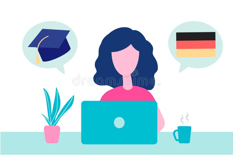 German Learning Woman Stock Illustrations – 119 German Learning Woman ...