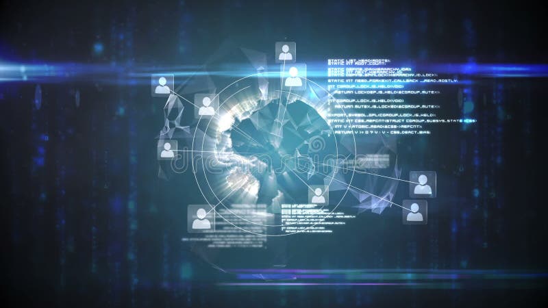 Online Global Community Screen Against Cityscape Stock Footage - Video ...