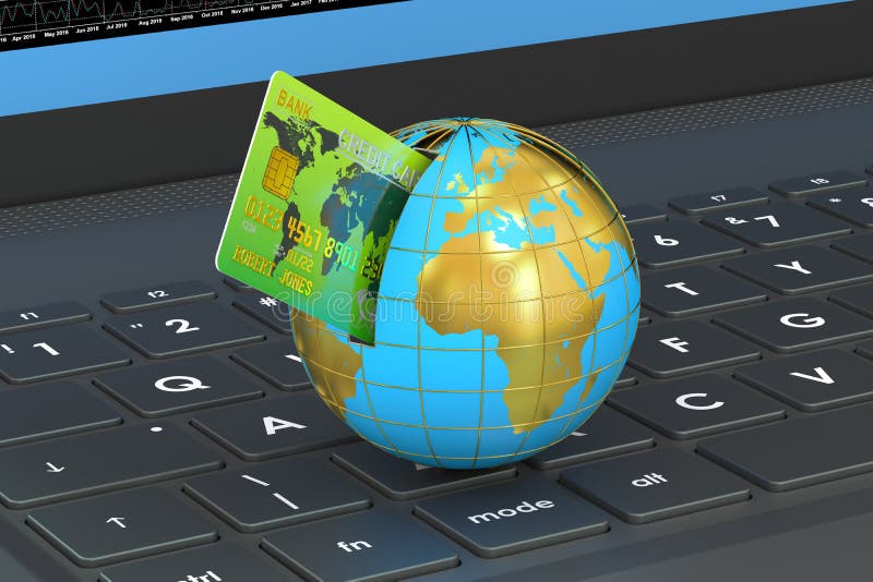 Online Global Payment Concept. 3D Rendering Stock Illustration ...